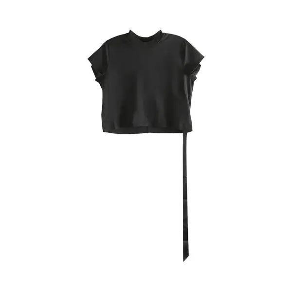 Rick Owens Cropped Small Level T-shirt - Black