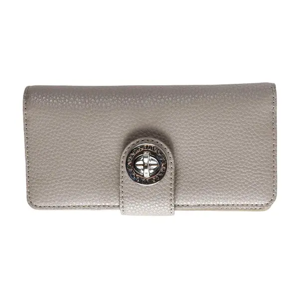 Marc Jacobs Signet Turnlock Slim Wallet 'concrete - Grey