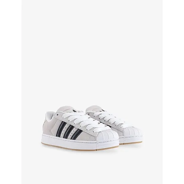 Adidas Superstar Suede Trainers - Crystal White Black Gum