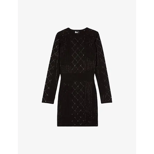 The Kooples Stud-embellished Knitted Mini Dress