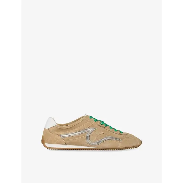 Sandro Light Wave Suede Trainers - Beige
