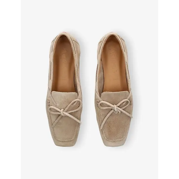 AeydĒ Jasper Suede Moccasin Loafers - Bone