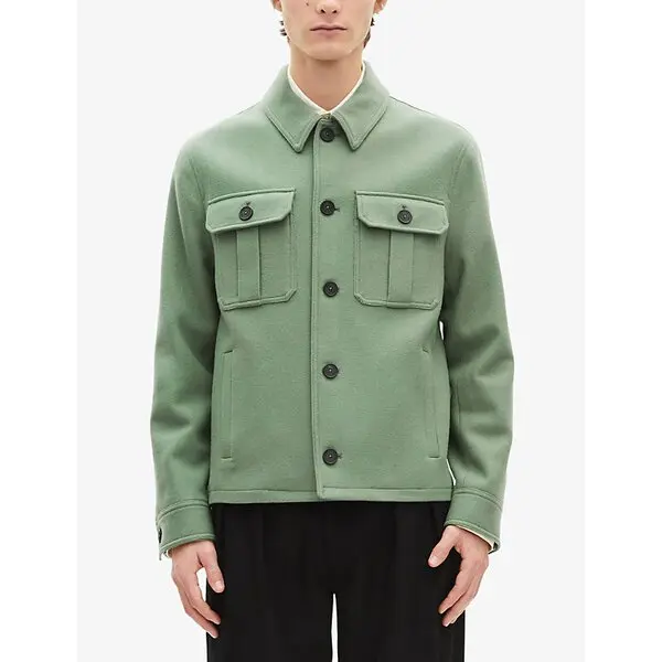 The Kooples Wool-blend Jacket With Chest Pockets