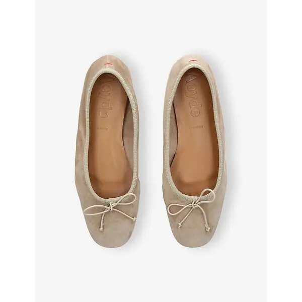 AeydĒ Tiby Suede Ballet Flats - Bone
