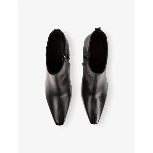 The Kooples Pointed-toe Heeled Leather Ankle Boots
