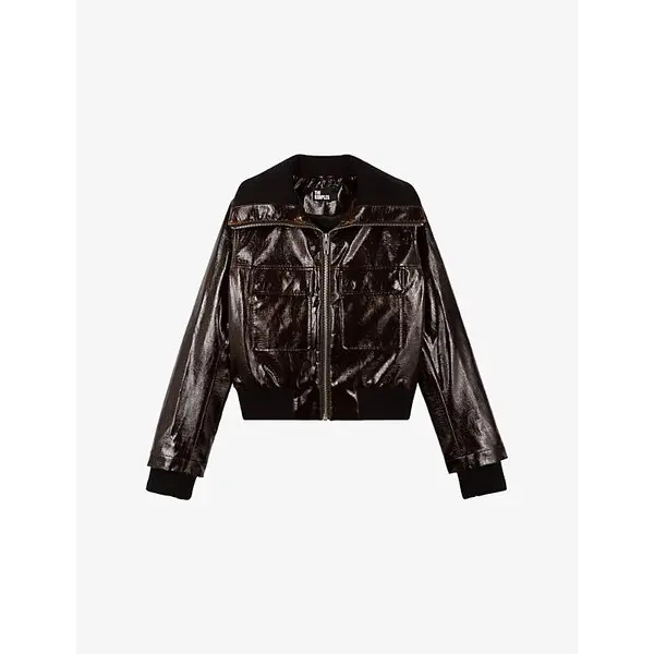 The Kooples Flap-pocket Vinyl-effect Woven Jacket