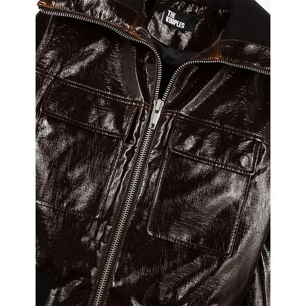The Kooples Flap-pocket Vinyl-effect Woven Jacket