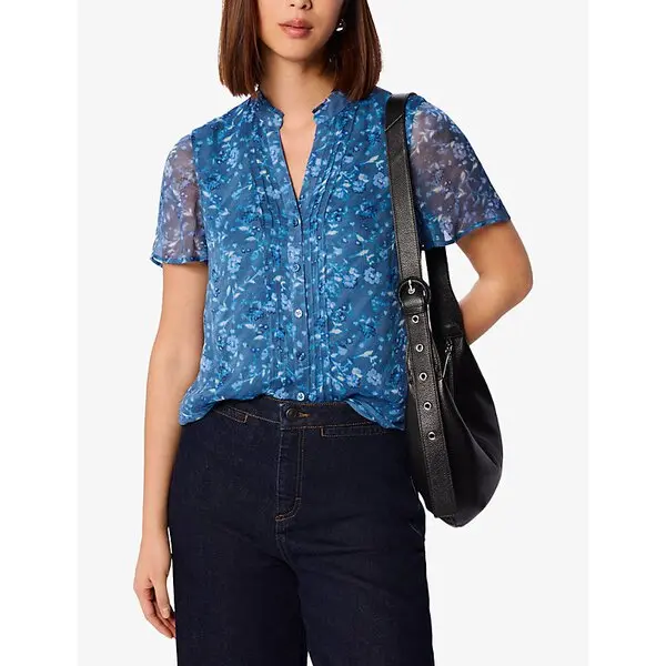 Whistles Ditsy Floral-print V-neck Blouse - Multi-coloured