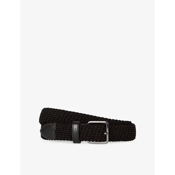 The Kooples Plaited Woven Belt - Black