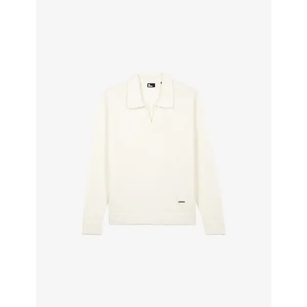 The Kooples Open-collar Long-sleeve Wool Jumper - Light Beige