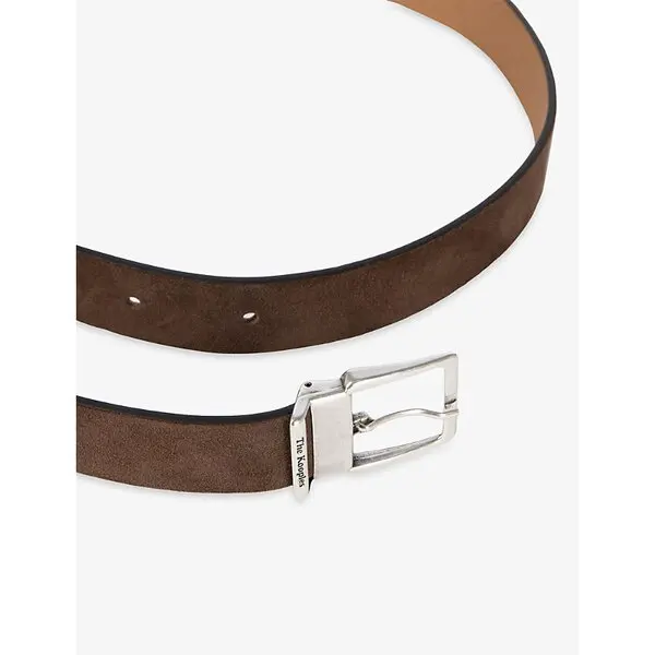 The Kooples Suede Belt With Branded Buckle