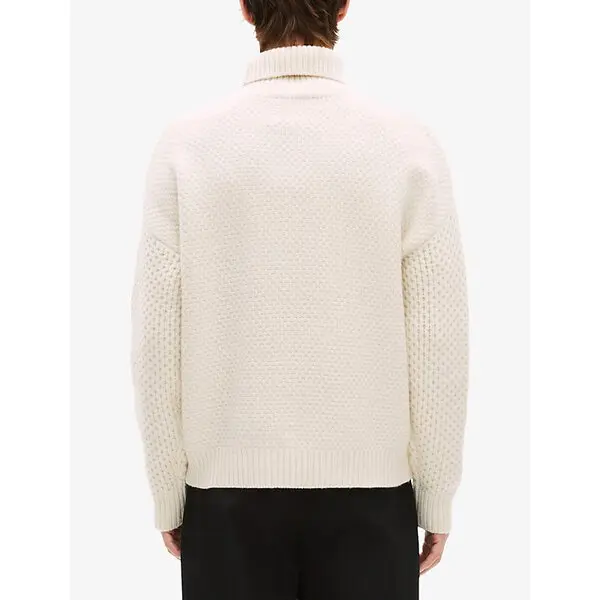 The Kooples Textured Roll-neck Wool-blend Jumper