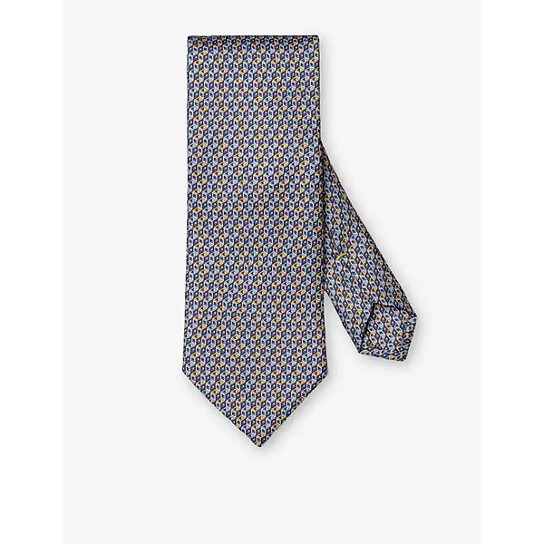 Eton Geometrical-print Silk Neck Tie