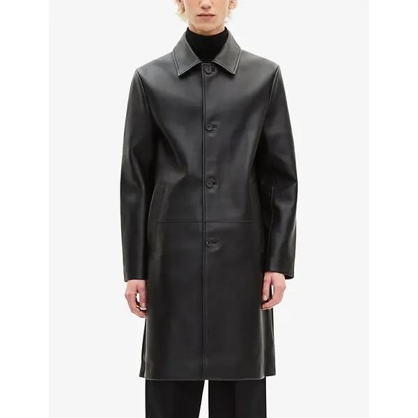 The Kooples Side-pocket Long Leather Coat