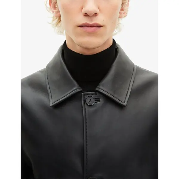 The Kooples Side-pocket Long Leather Coat