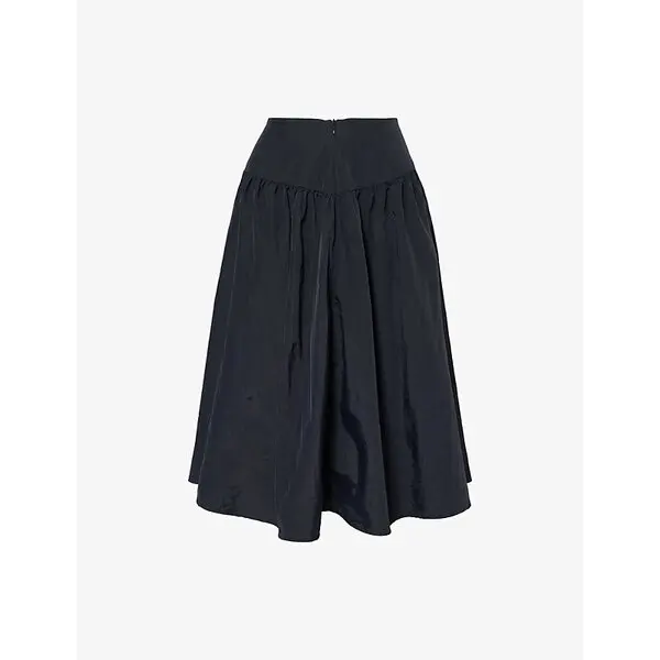 PEACHY DEN Zipped Midi Skirt - Onyx
