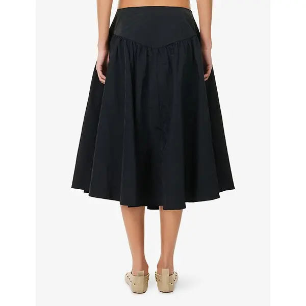 PEACHY DEN Zipped Midi Skirt - Onyx