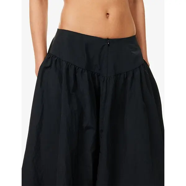 PEACHY DEN Zipped Midi Skirt - Onyx