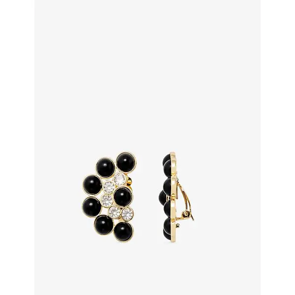 The Kooples Beaded Brass Stud Earrings - Gold