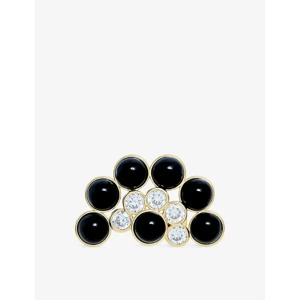 The Kooples Beaded Brass Stud Earrings