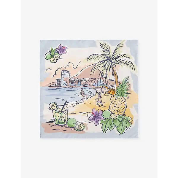 Eton Painting Oxford Silk Pocket Square - Multi