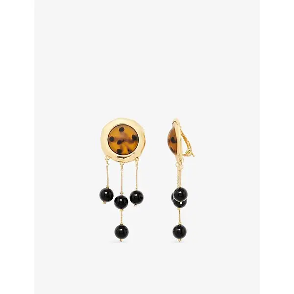 The Kooples Beaded Drop Earrings - Gold