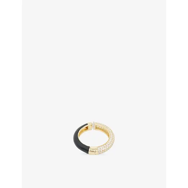 The Kooples Rhinestone-embellished Brass Ear Cuff - Gold