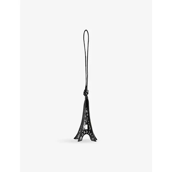 Zadig&Voltaire Tower Leather Keyring - Black