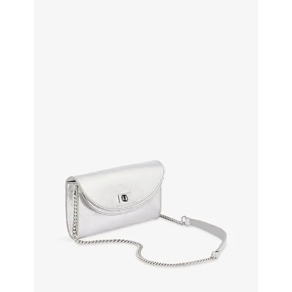 Sandro Mambo Metallic-leather Clutch Bag