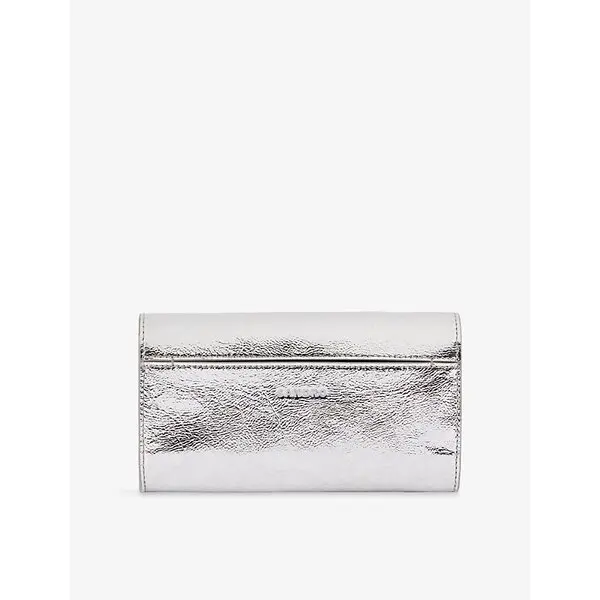Sandro Mambo Metallic-leather Clutch Bag
