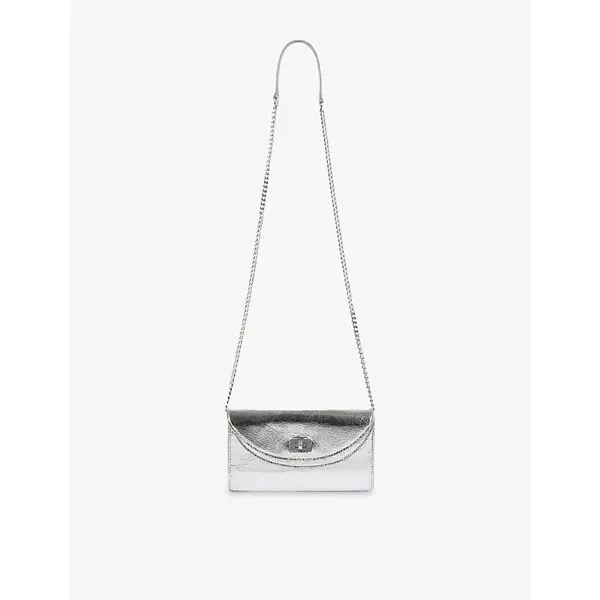 Sandro Mambo Metallic-leather Clutch Bag