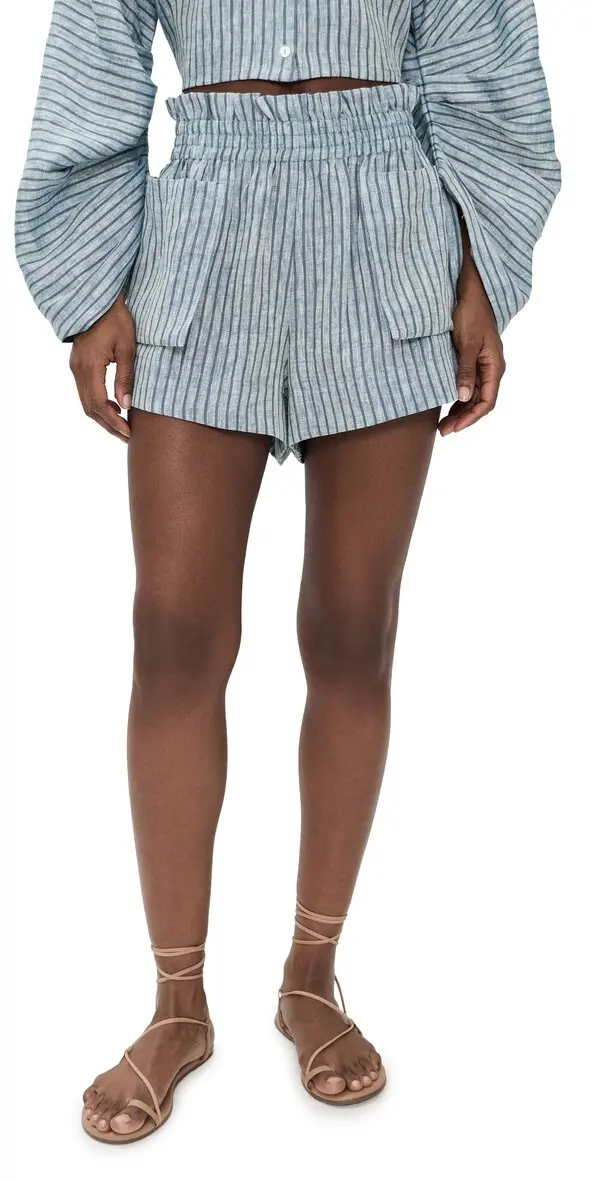 HEVRON Mira Stripe Shorts - Navy Stripe