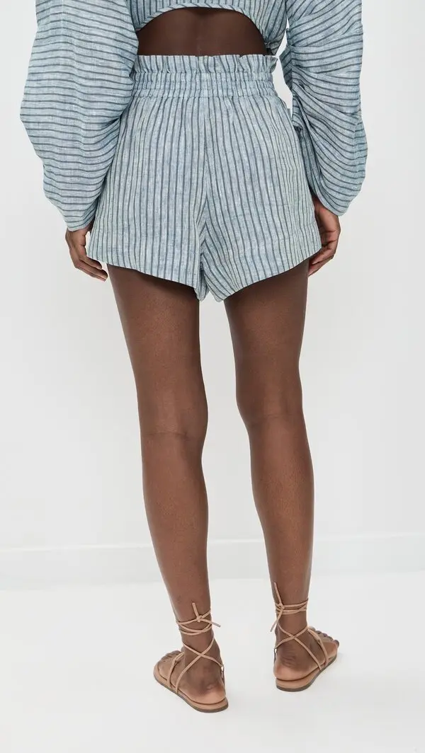 HEVRON Mira Stripe Shorts - Navy Stripe