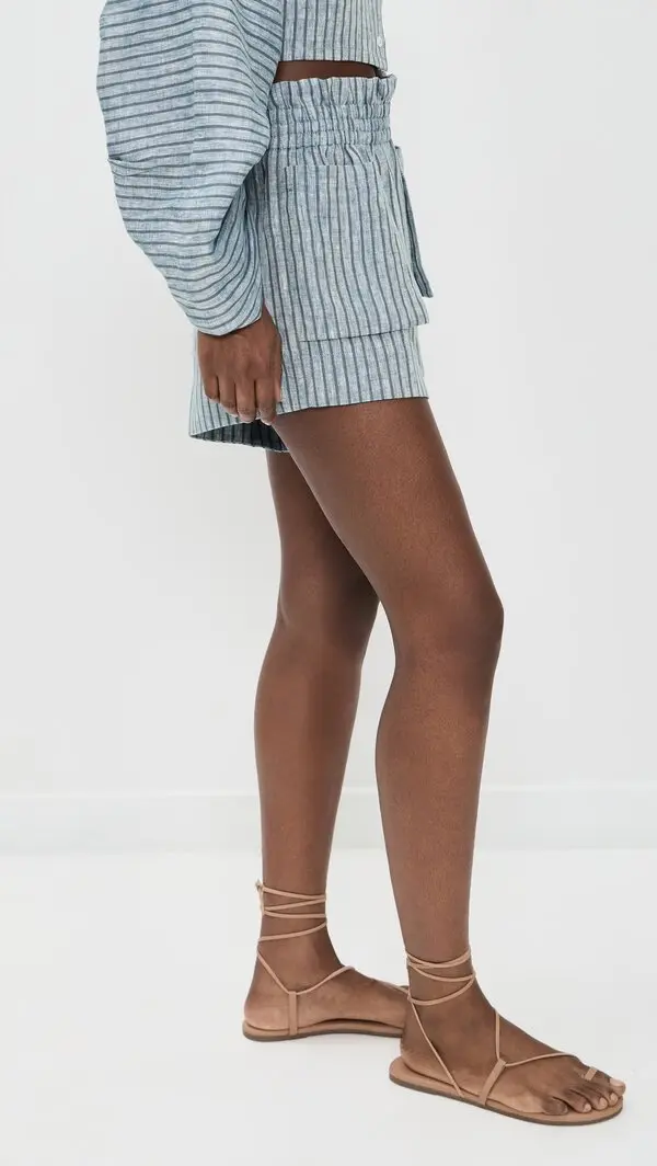 HEVRON Mira Stripe Shorts - Navy Stripe