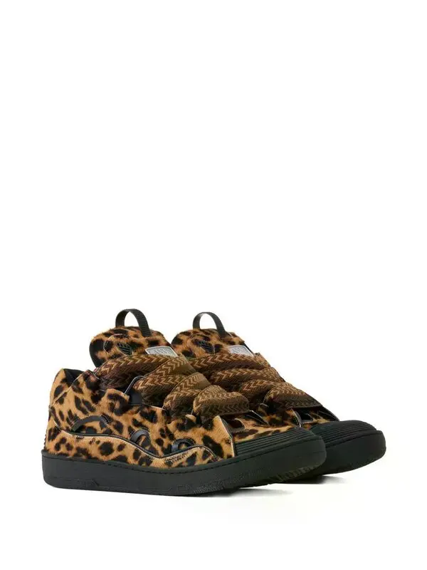 LANVIN Leopard Print Sneakers - Brown