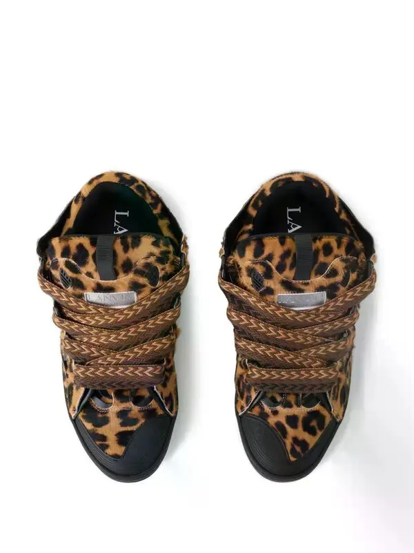 LANVIN Leopard Print Sneakers - Brown