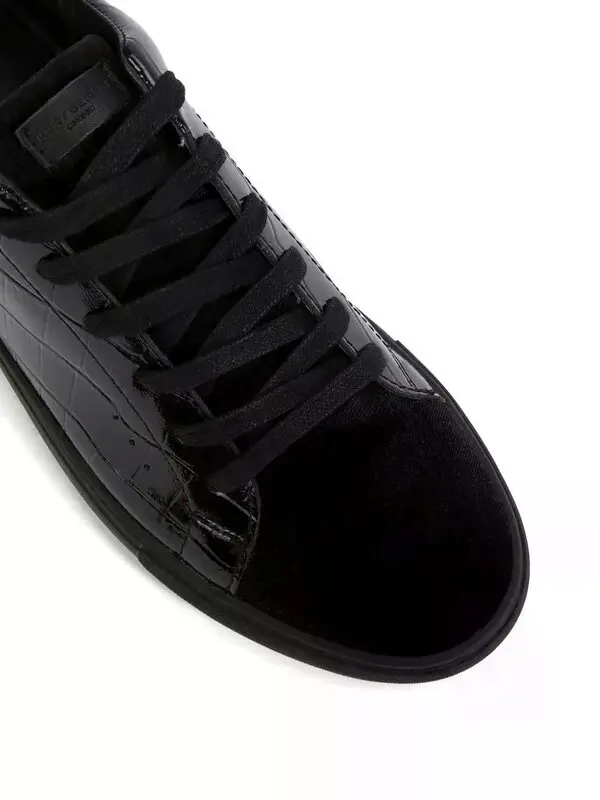 Kurt Geiger Croc Embossed Lace-up Sneakers
