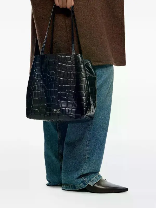 Bimba Y Lola Embossed Leather Tote Bag