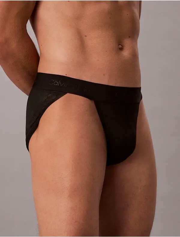 Calvin Klein Microfiber Lace Sport Brief - Black
