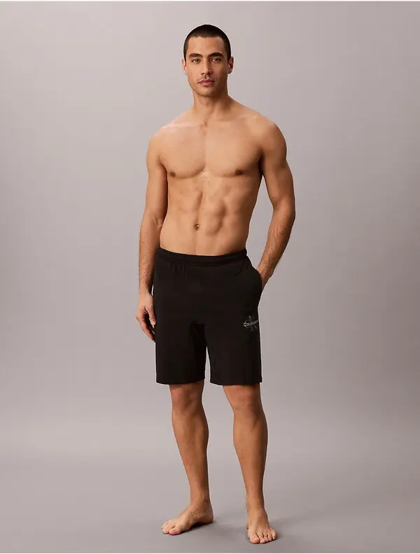 Calvin Klein Icon Cotton Stretch Monologo Sleep Shorts - Black