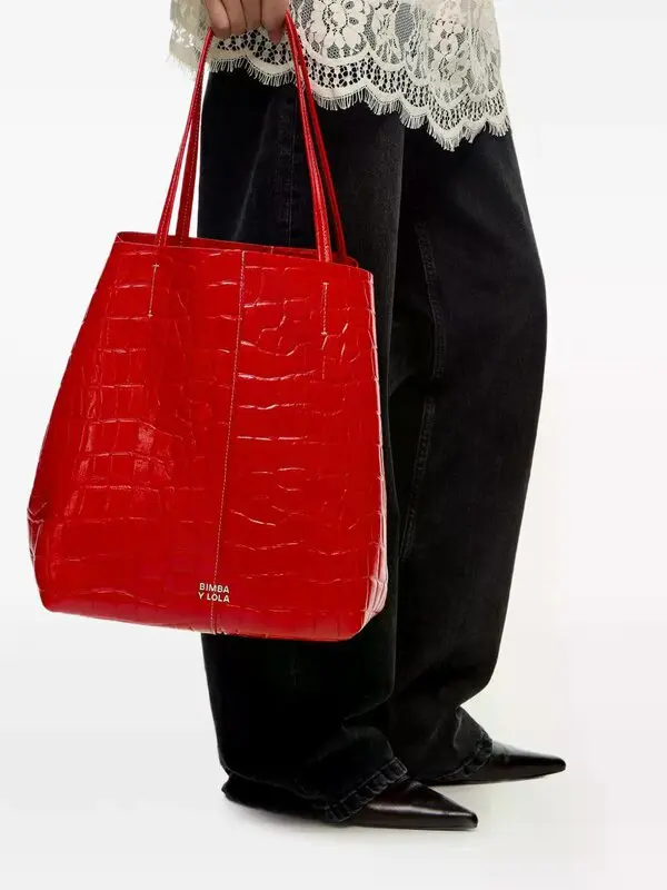 Bimba Y Lola Large Embossed-leather Tote Bag