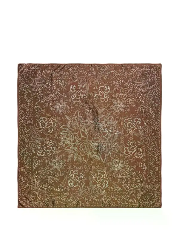 Bimba Y Lola Floral Scarf - Brown
