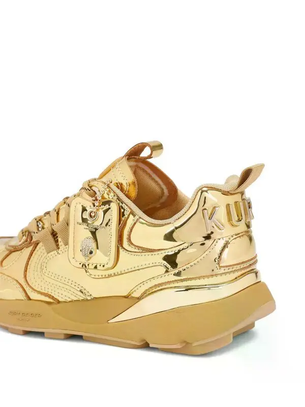 Kurt Geiger Metallic Laced Kurt Runner Sneakers - Gold