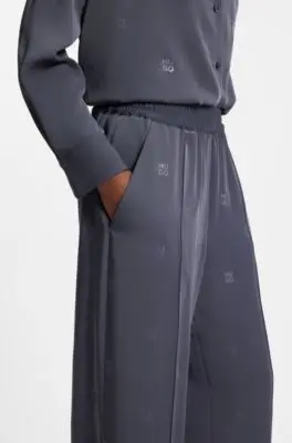Hugo Relaxed-fit Trousers With Logo Detail
