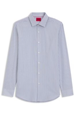 Hugo Slim-fit Shirt In Oxford Cotton - Light Blue