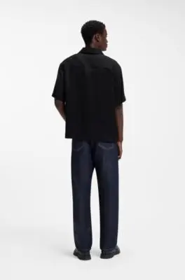 Hugo Oversize-fit Shirt With Stacked Logo