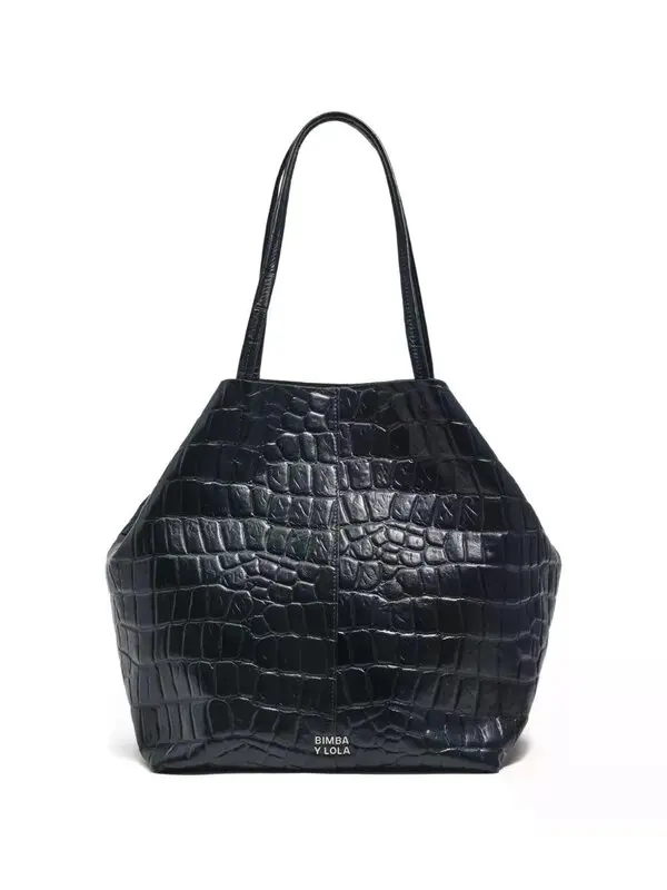 Bimba Y Lola Large Croc-embossed Tote Bag
