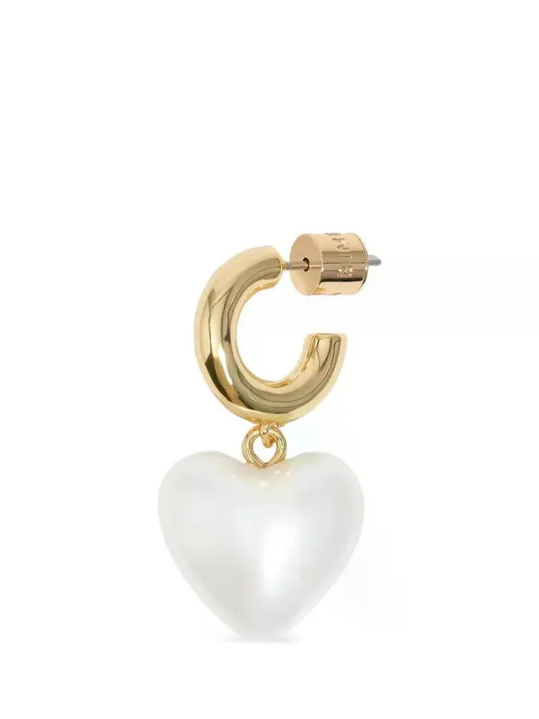 Bimba Y Lola Heart Pearl Hoop Earrings