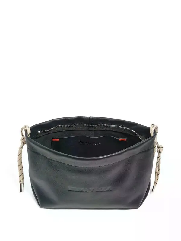 Bimba Y Lola Embossed Logo Leather Shoulder Bag - Black
