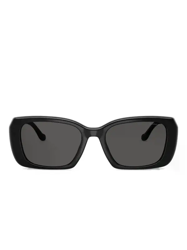 COACH C Logo-plaque Rectangle-frame Sunglasses - Black